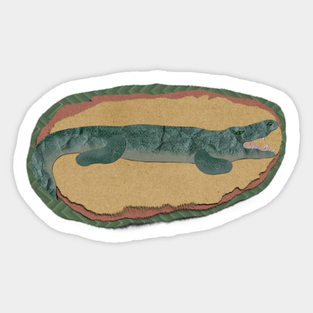Paper craft alligator - Alligators - Sticker | TeePublic